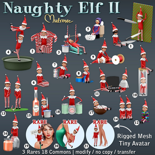 Second Life Marketplace - Mutresse-Naughty Elf II - Complete Set